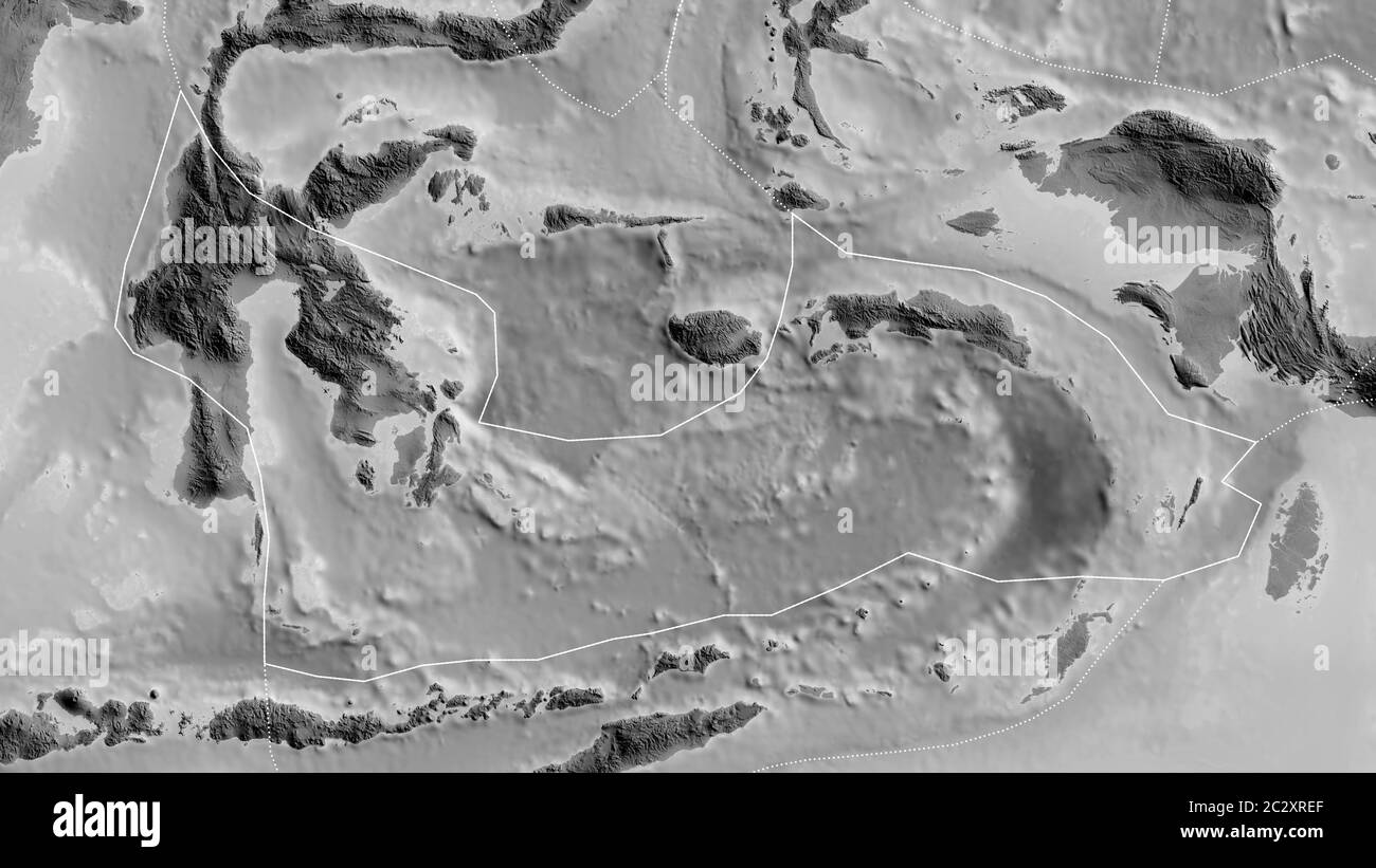 Outline of the Banda Sea tectonic plate with the borders of surrounding ...