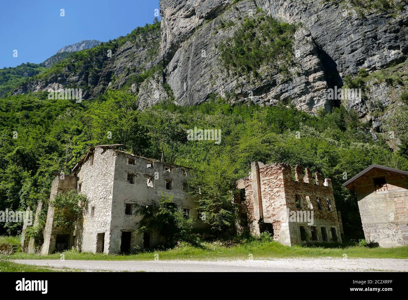 Abandoned village house building in National Park Tre Cime di Lavaredo ...
