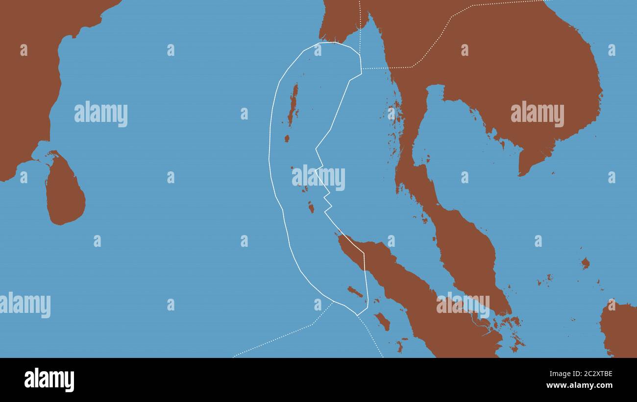 Outline of the Burma tectonic plate with the borders of surrounding ...