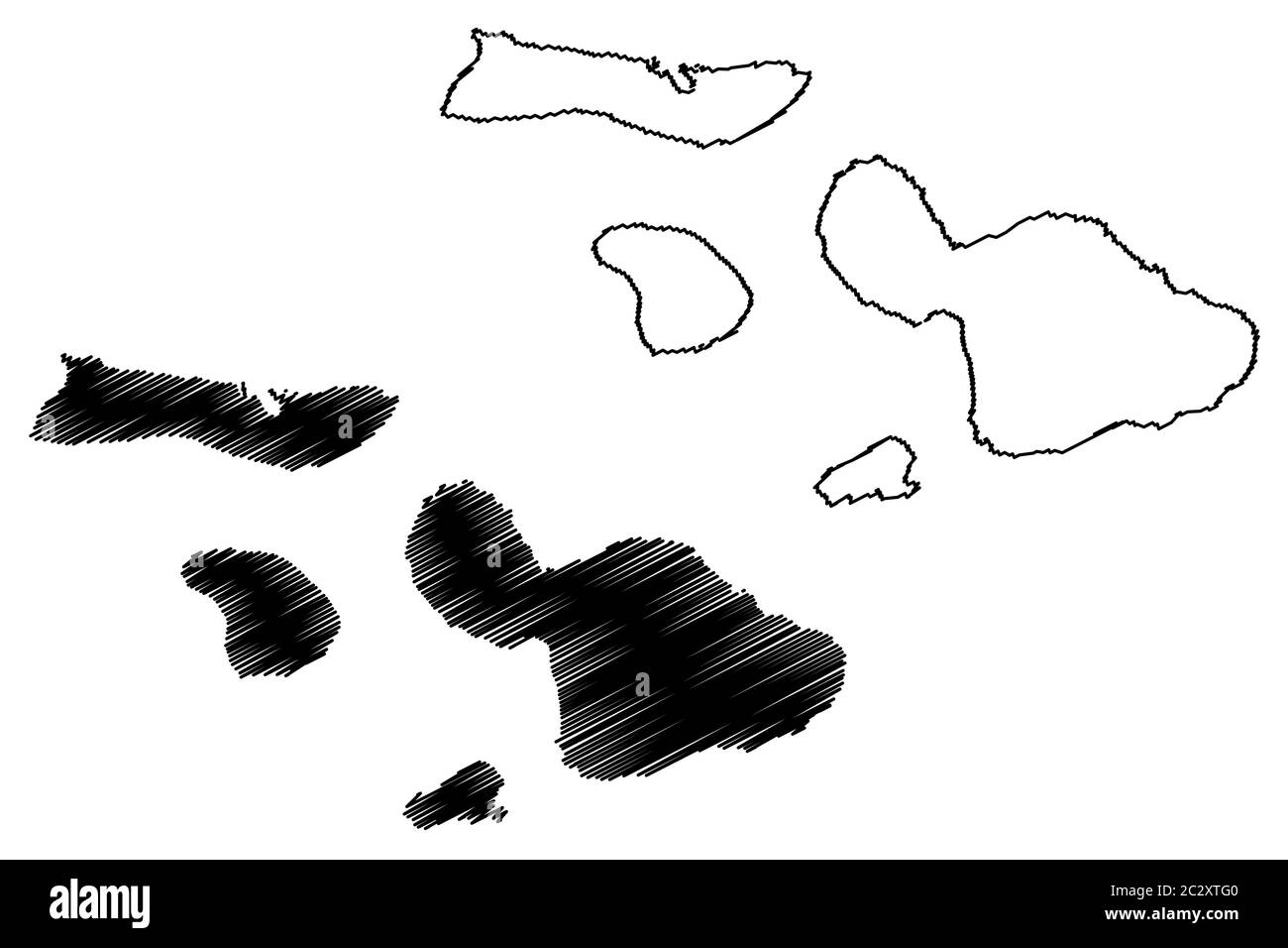Maui map Black and White Stock Photos & Images - Alamy