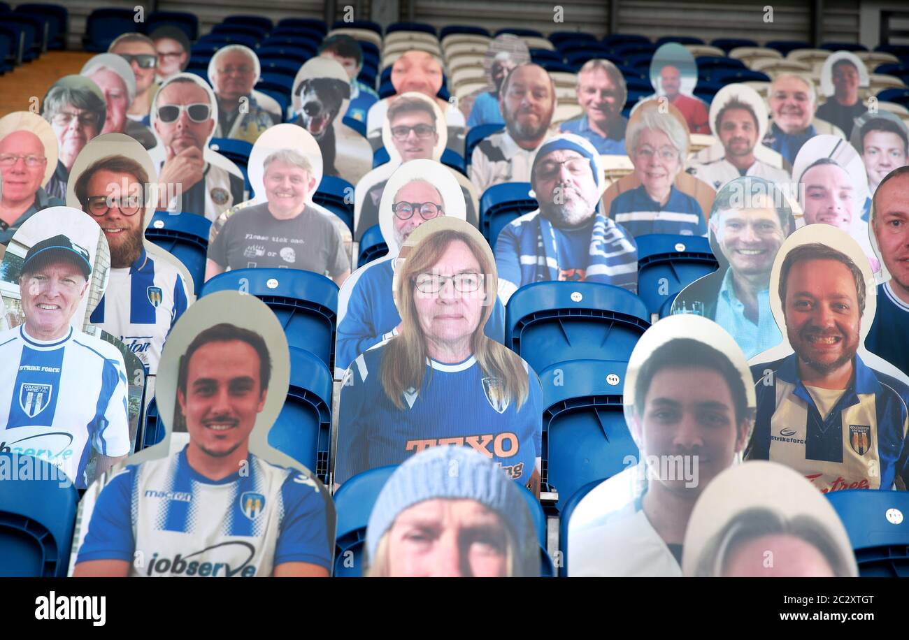 Cardboard cutout pictures of fans in the stands during the Sky Bet ...
