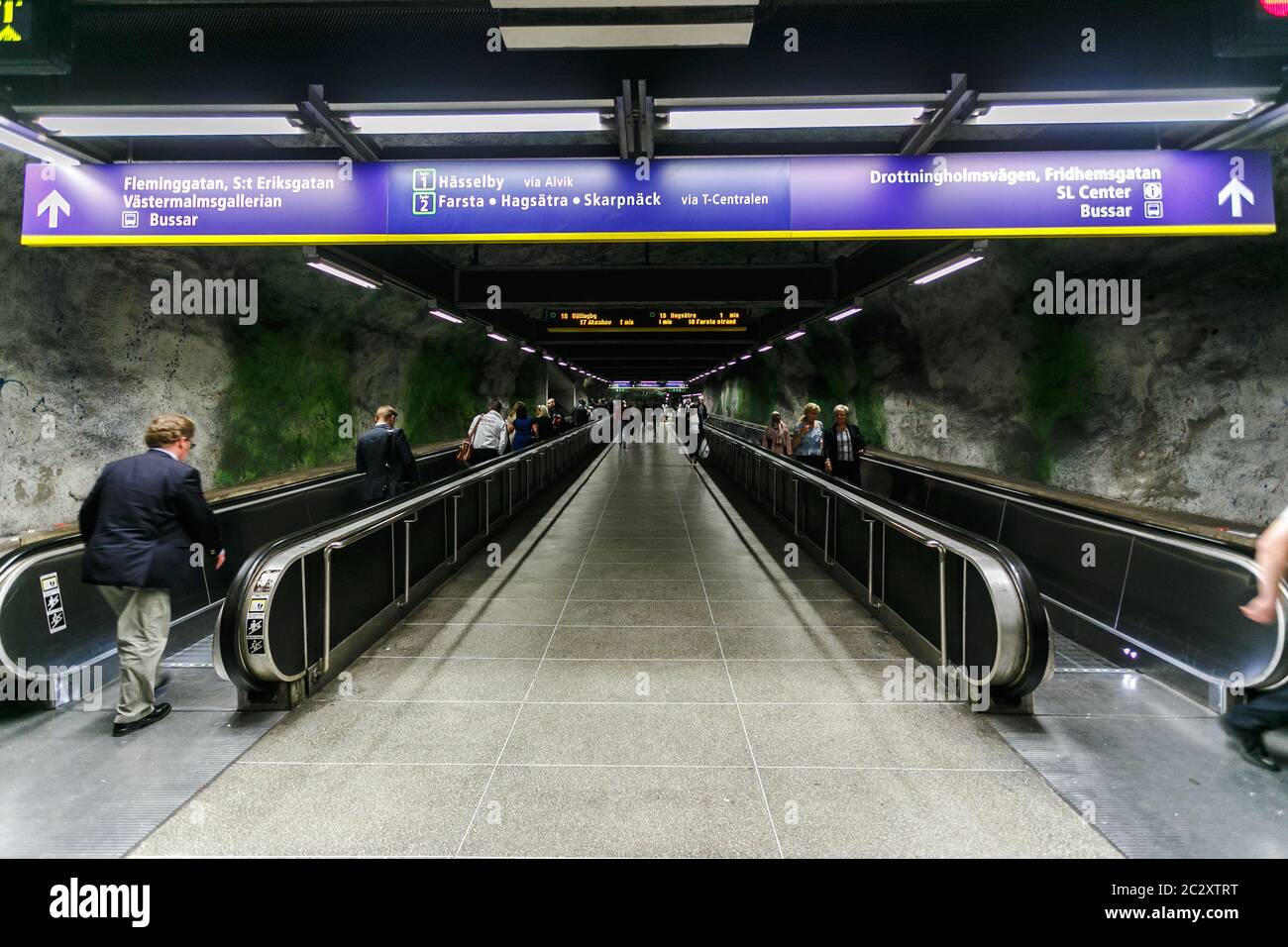 17 08 2013 - Amazing art metro, interior of Huvudsta station, escalator ...