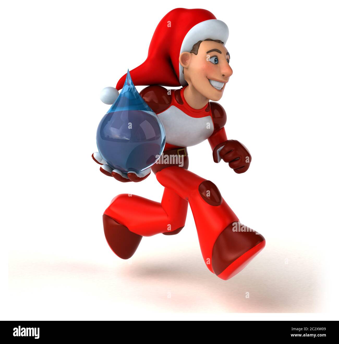 Fun Super Santa Claus - 3D Illustration Stock Photo - Alamy