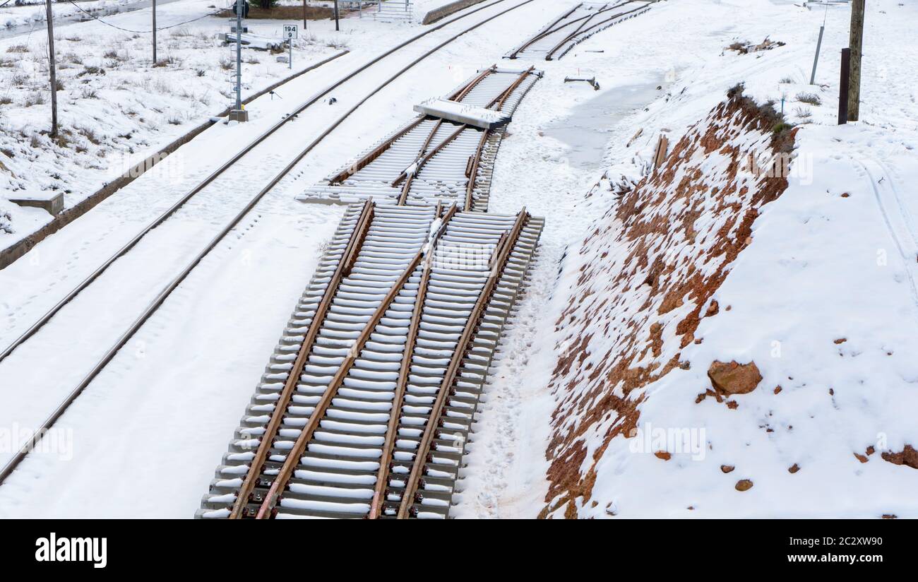 Snowy rail route hi-res stock photography and images - Alamy