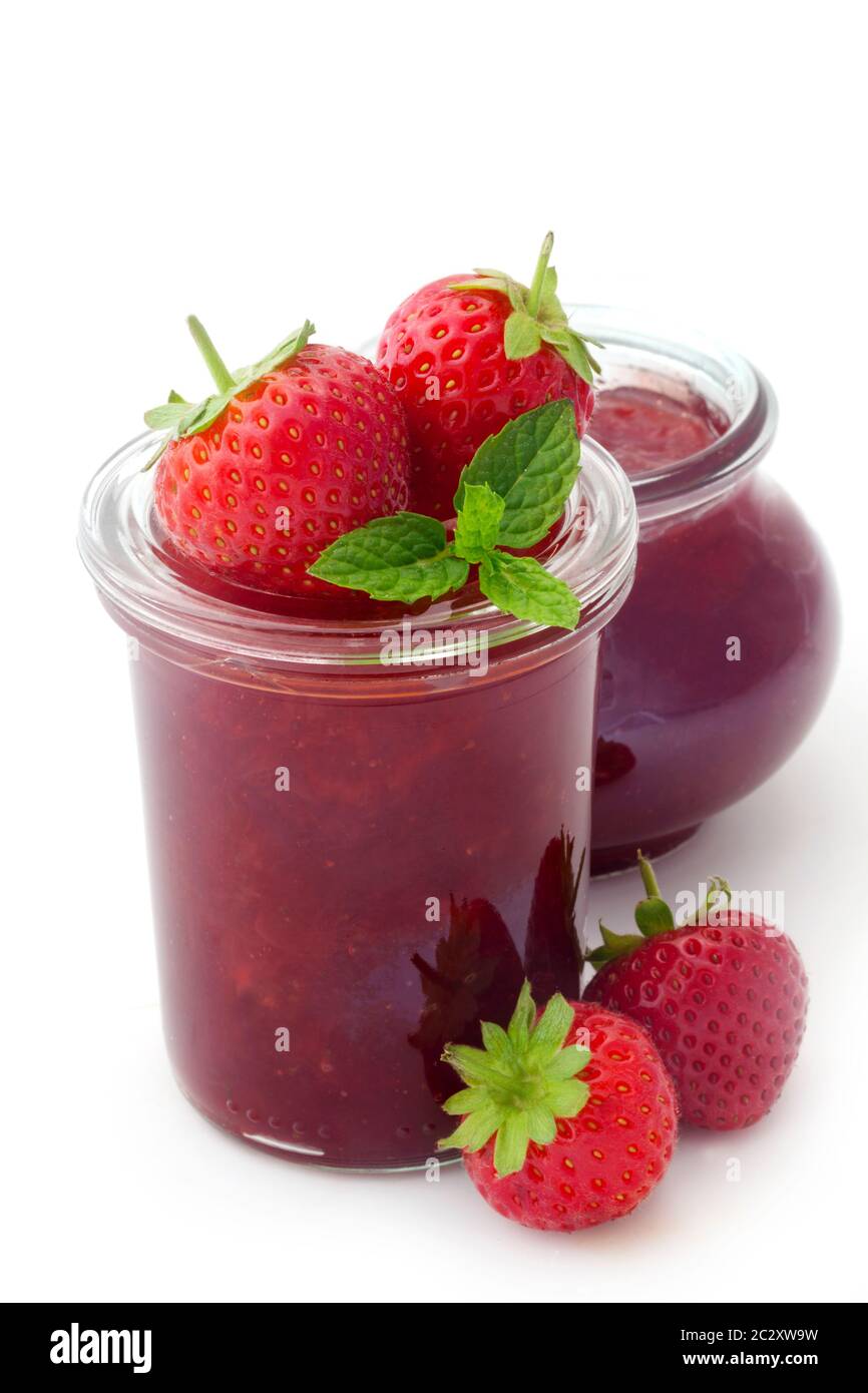 Variety of jam on white background hi-res stock photography and images ...