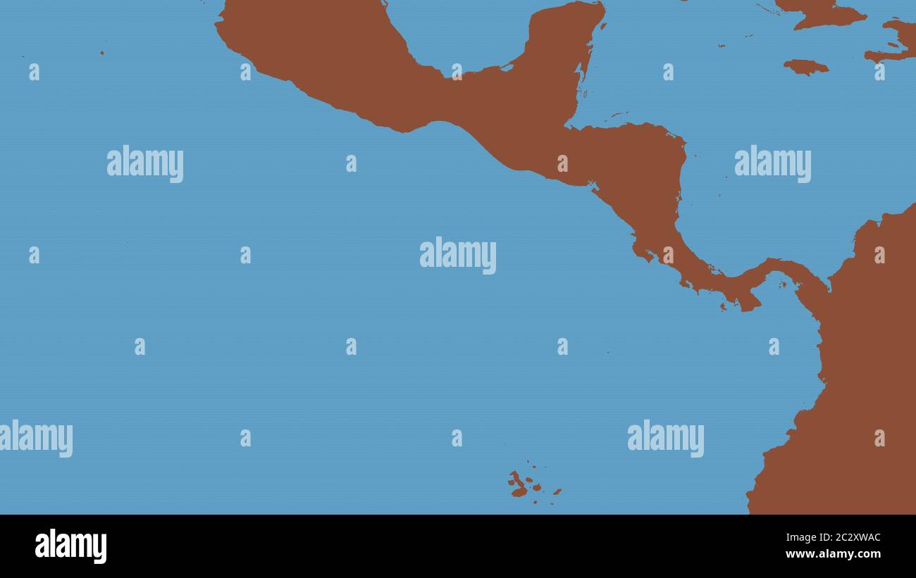 Pattern map of the area around the Cocos tectonic plate. 3D rendering ...
