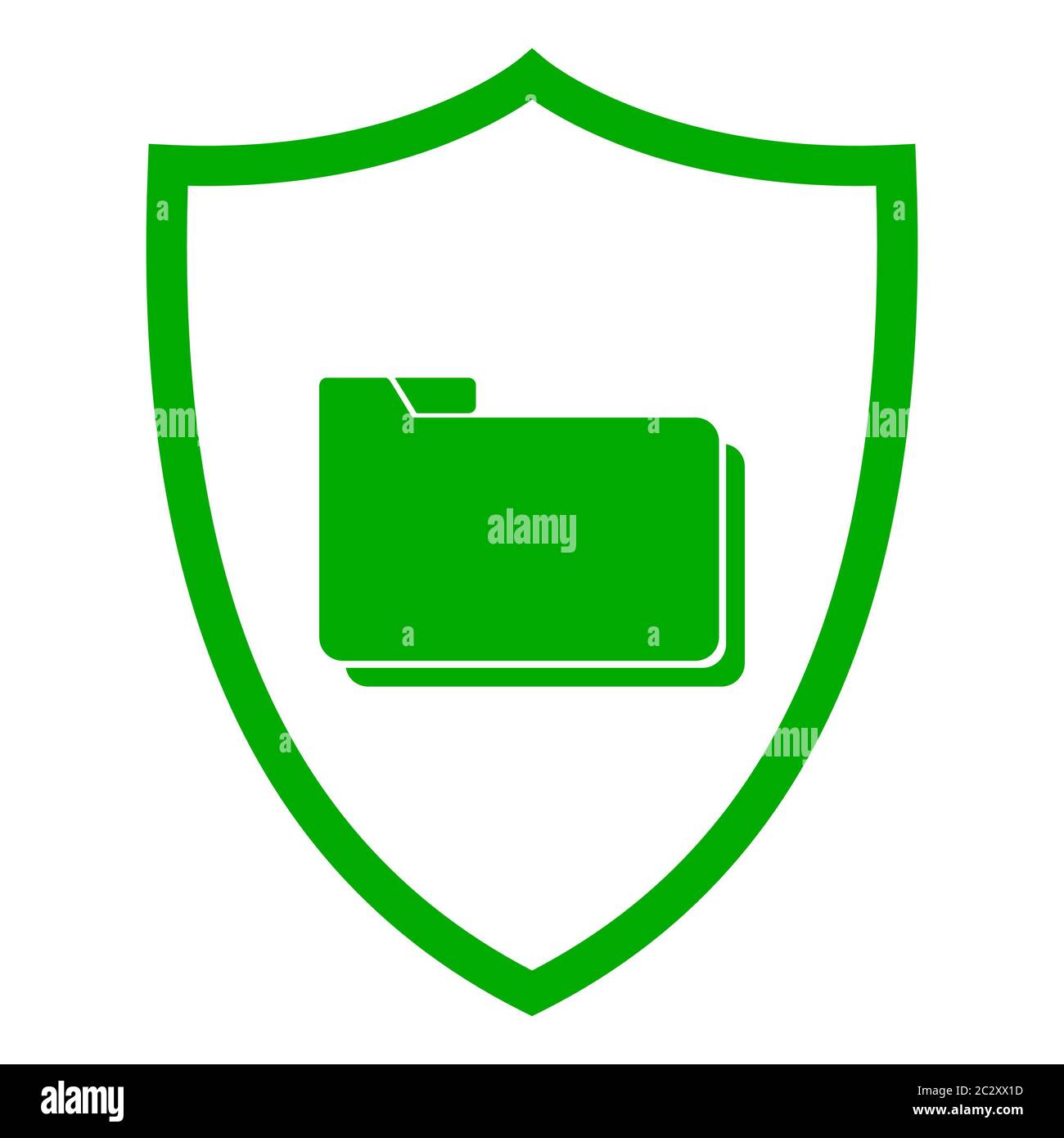 Folder and shield Stock Photo - Alamy