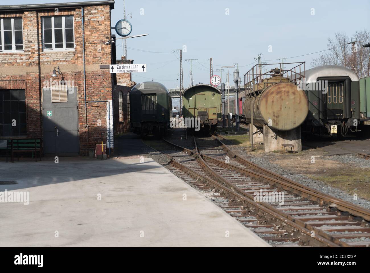 Historic railway depot Stock Photo - Alamy
