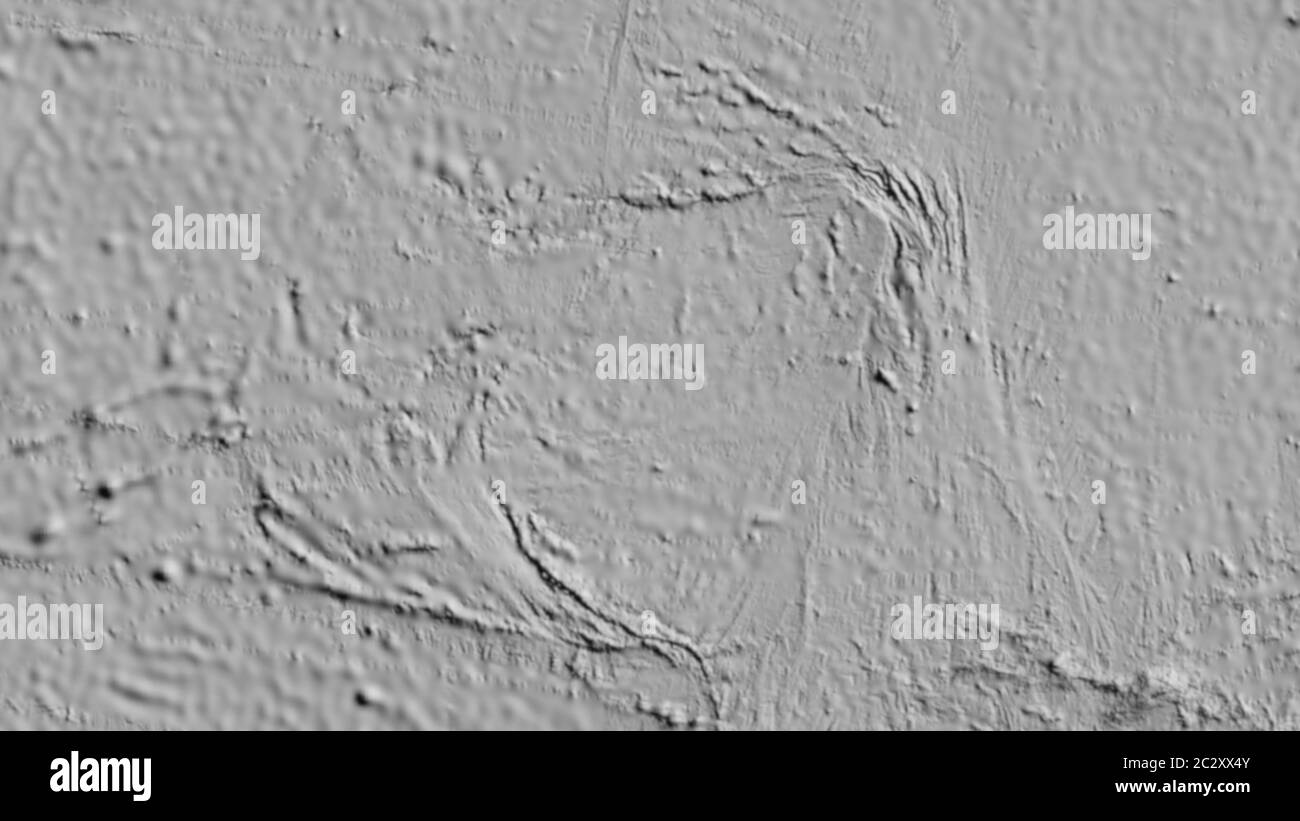 Bilevel map of the area around the Easter tectonic plate. 3D rendering ...