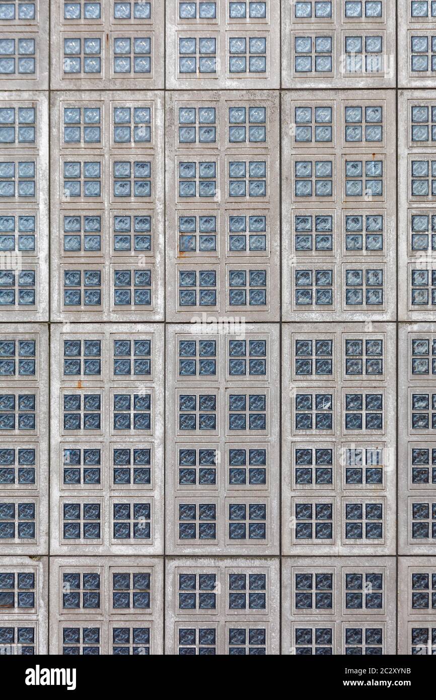 Glass Cubes Windows at Concrete Wall Building Stock Photo - Alamy