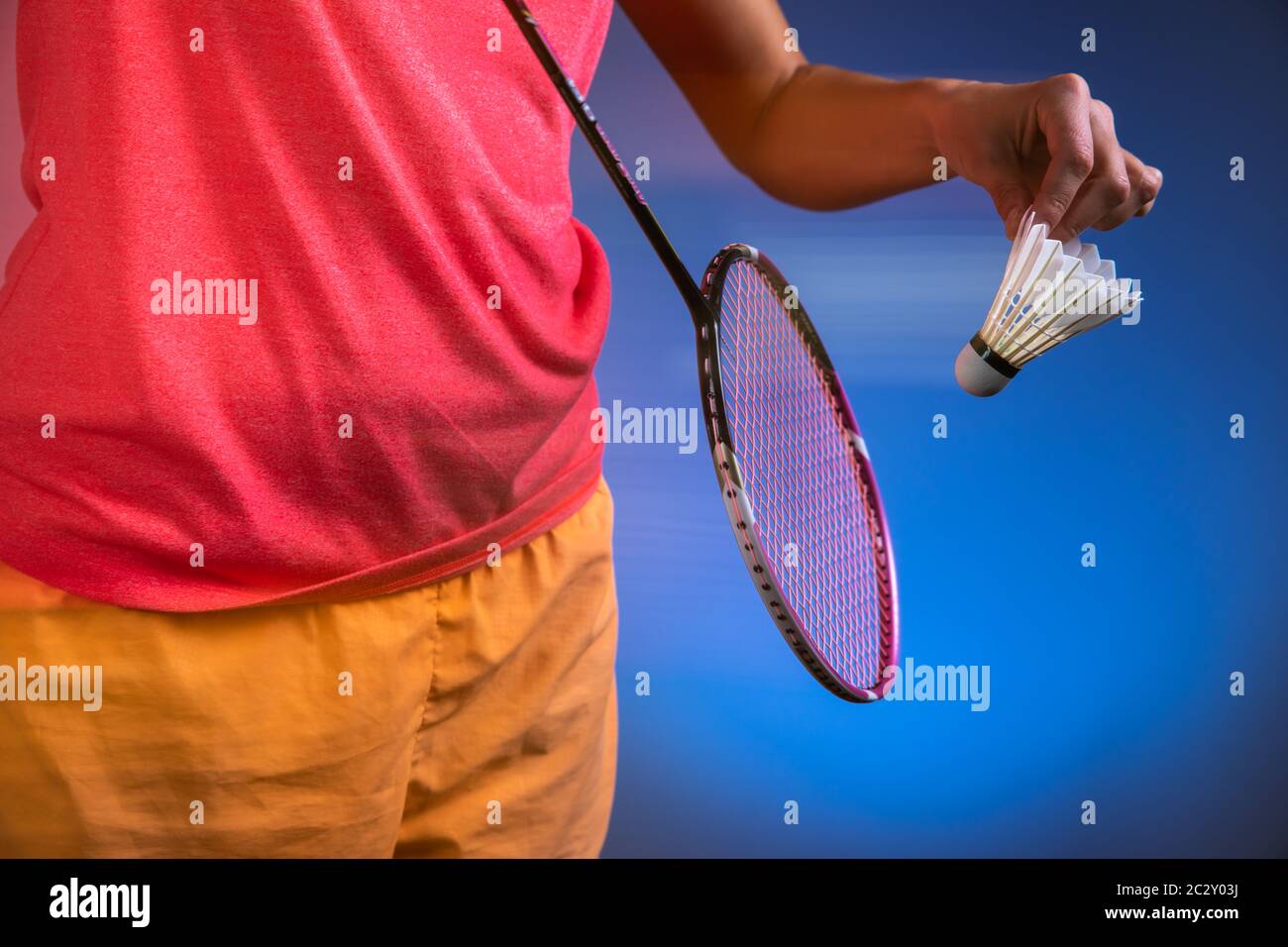 badminton racket and shuttlecock closeup Stock Photo - Alamy