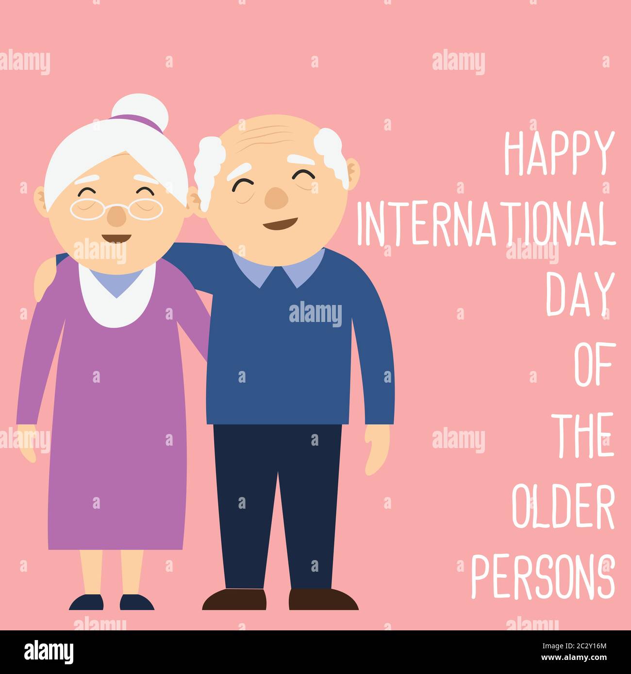 happy grand parents day for older persons concept. vector illustration ...