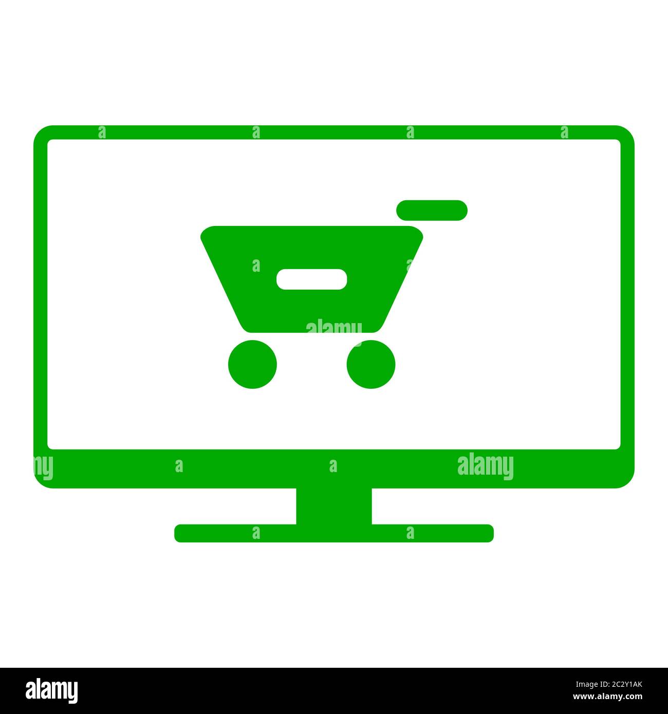 Shopping cart and screen Stock Photo - Alamy