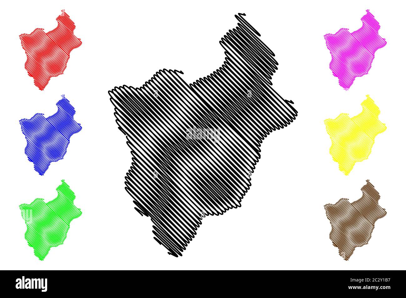 Mongar District (Districts of Bhutan, Kingdom of Bhutan) map vector ...