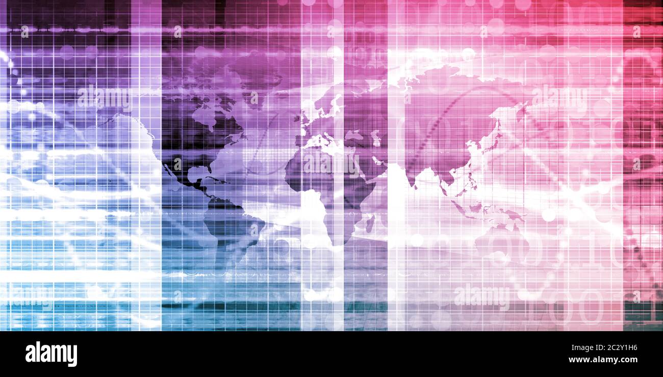 International Trade on a Global Scale with Map Stock Photo - Alamy