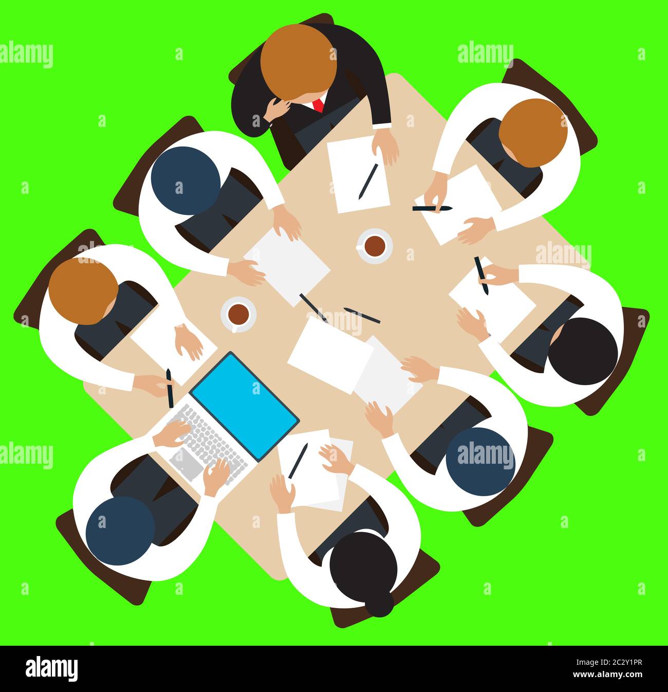 meeting strategy teamwork round table discussing office strategy ...