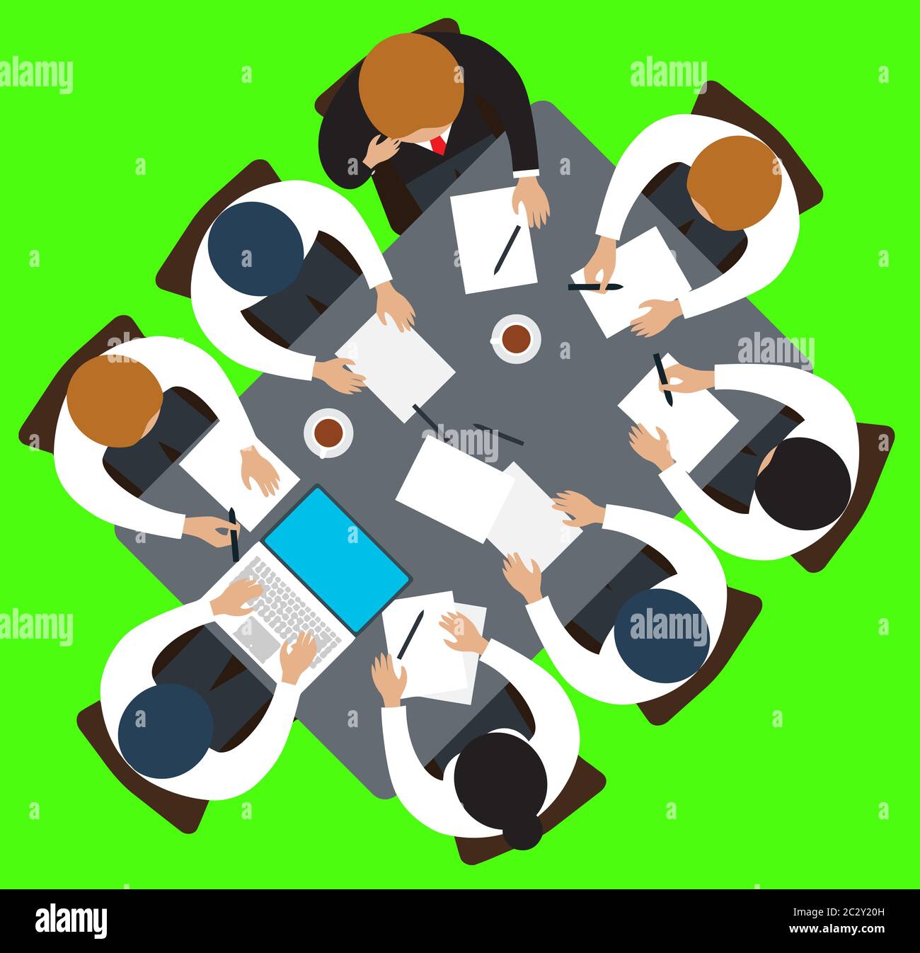 meeting strategy teamwork round table discussing office strategy ...