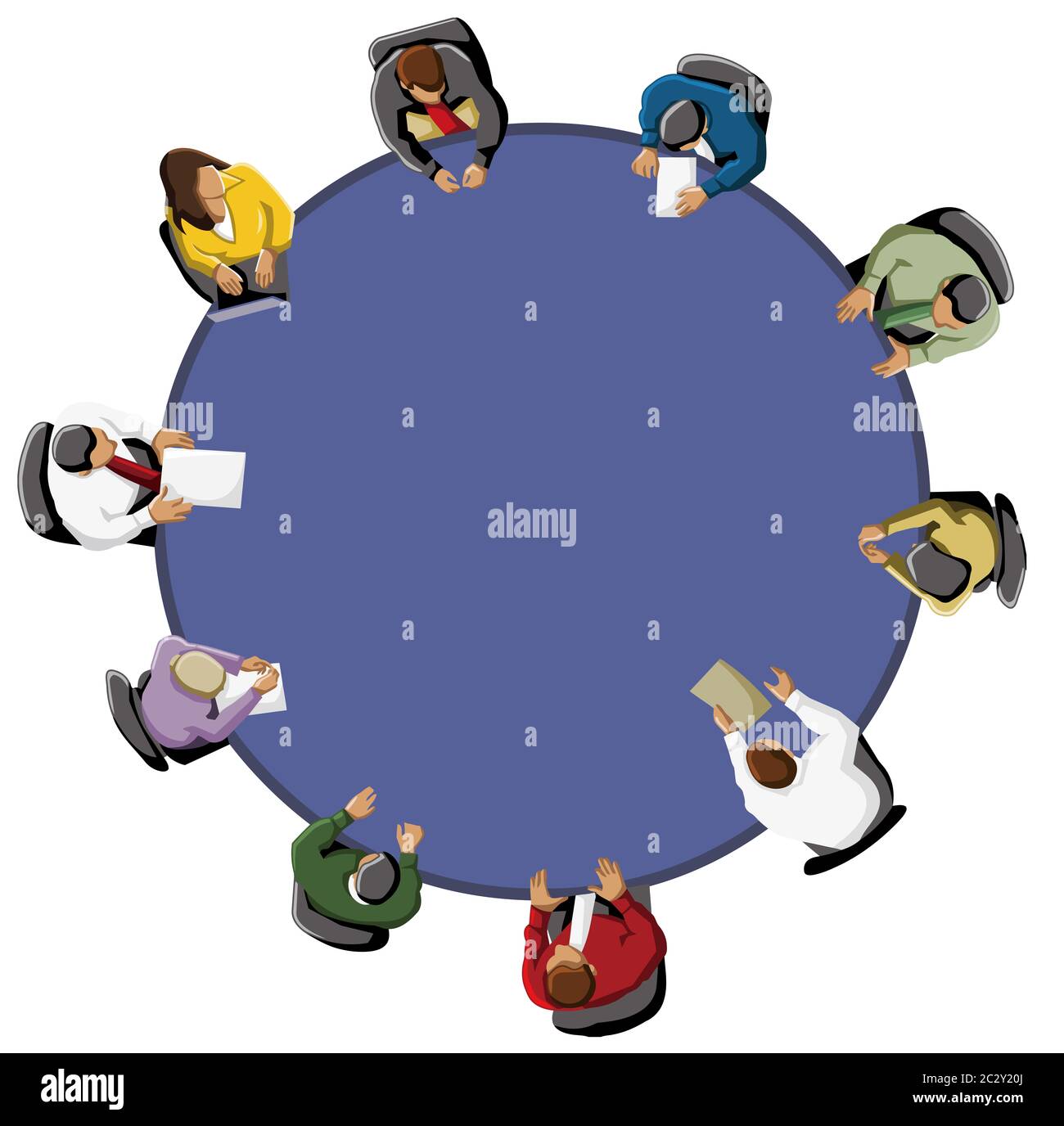 meeting strategy teamwork round table discussing office computer ...