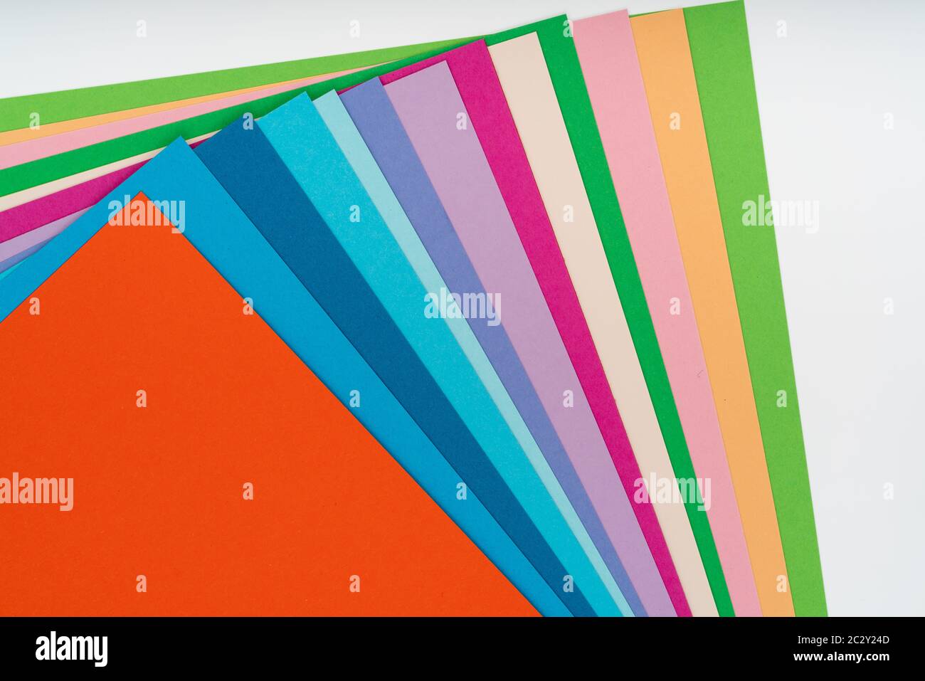 set of colorful paper sheets flat lay Stock Photo - Alamy