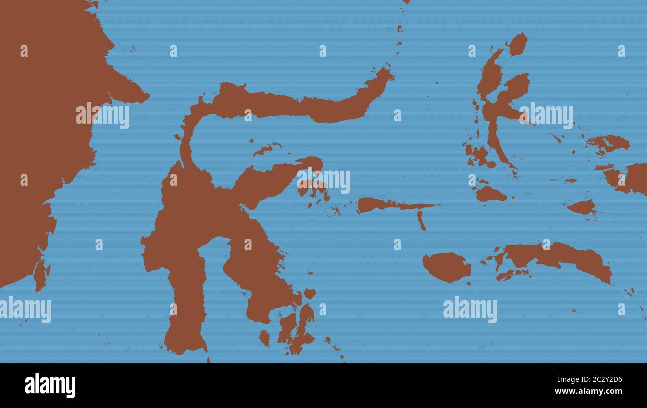 Pattern map of the area around the Molucca Sea tectonic plate. 3D ...