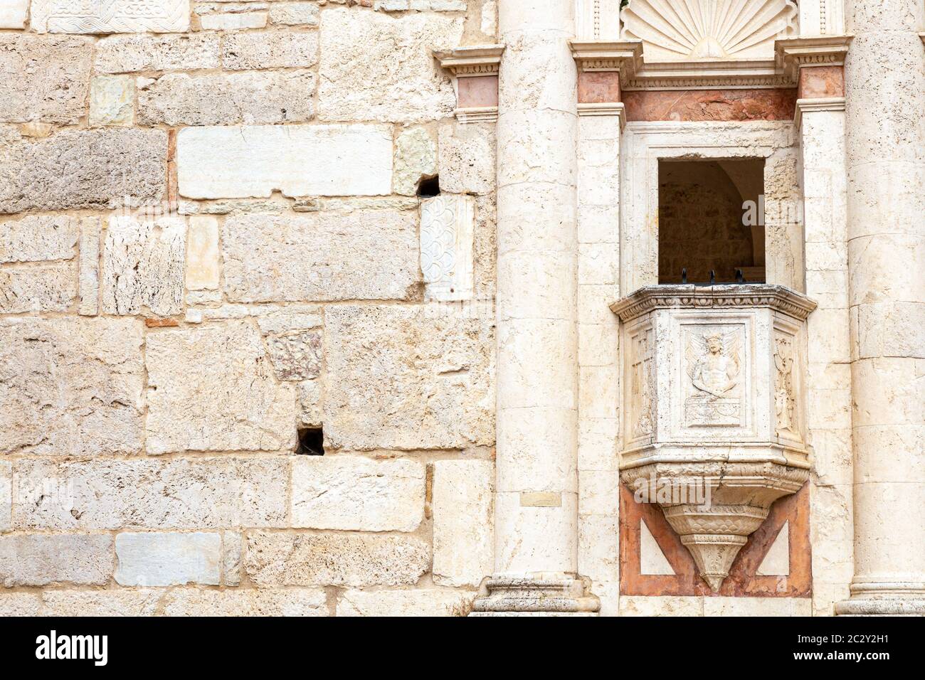 windows in the facades of ancient medieval houses Stock Photo - Alamy