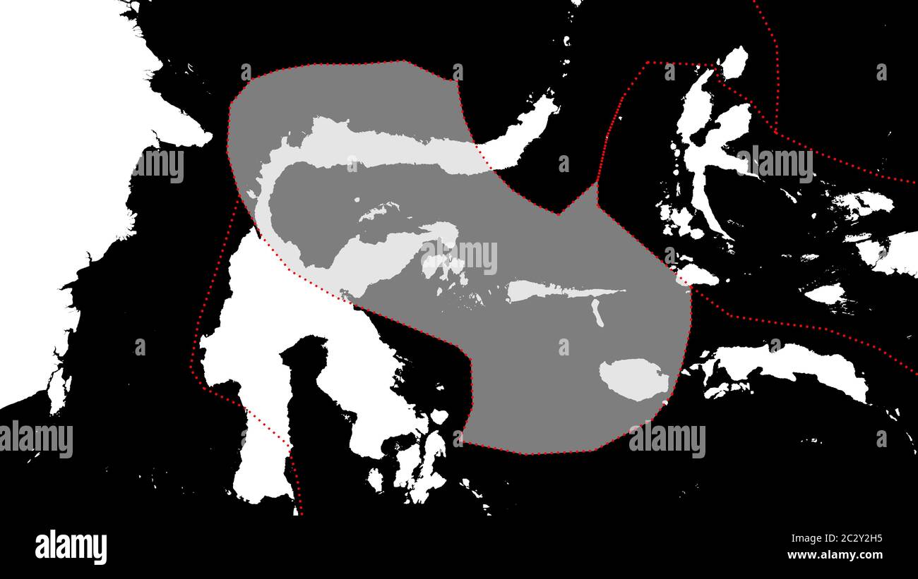 Shape of the Molucca Sea tectonic plate with borders of surrounding ...