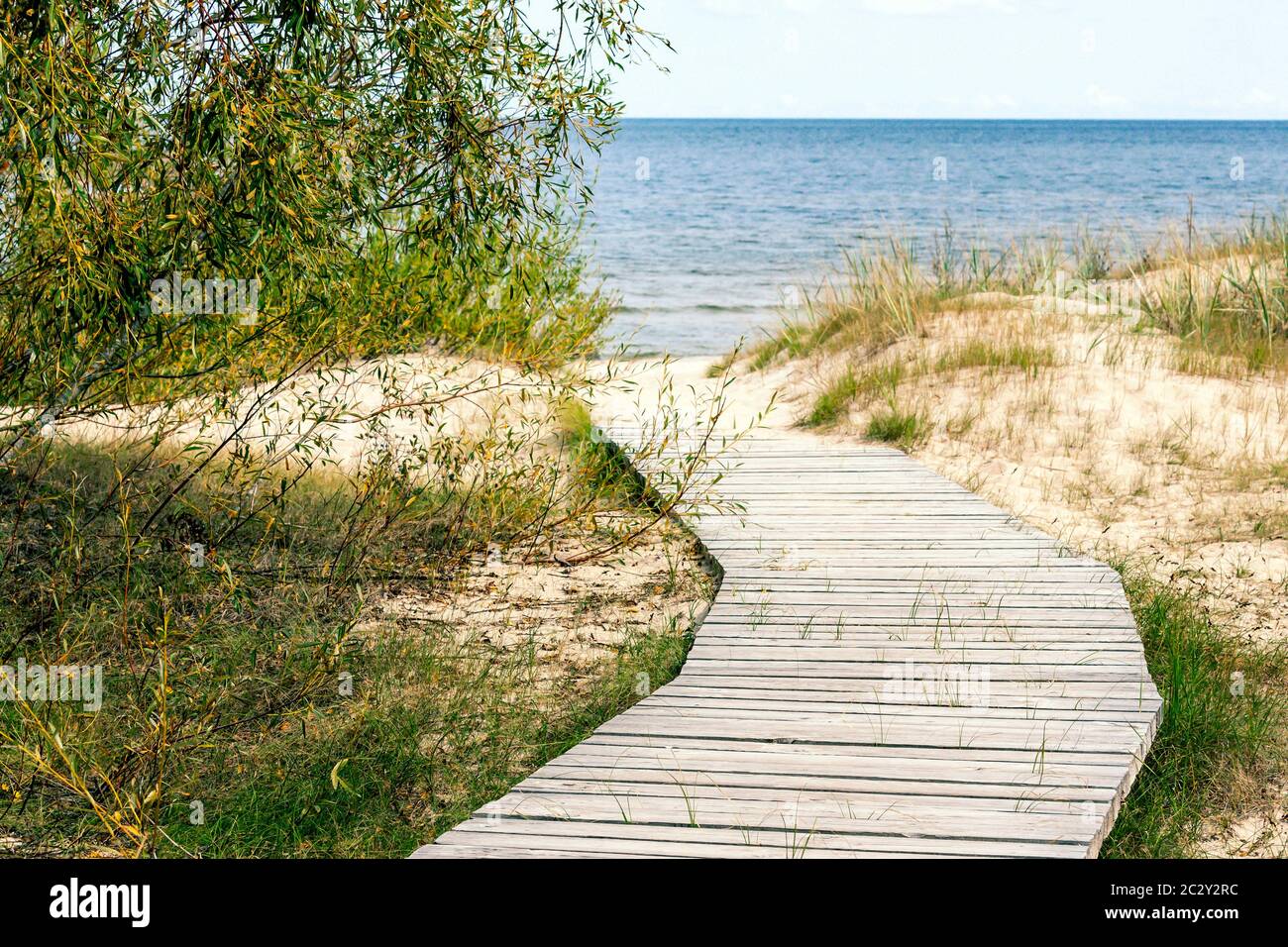 Wooden pathway to the beach on sandy dune in summer Stock Photo - Alamy