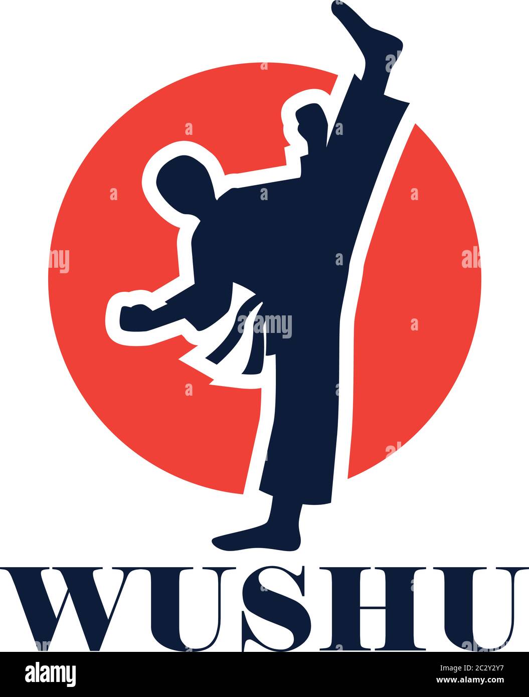 wushu with a weapon logo isolated on white background. vector ...