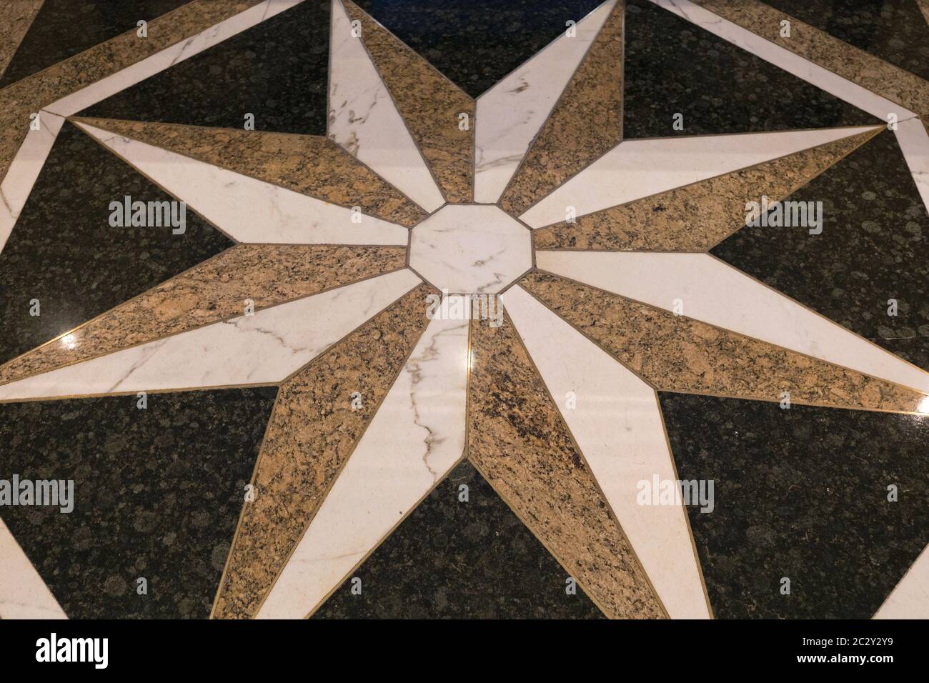 Big White Star at Marble Floor Decor Stock Photo - Alamy
