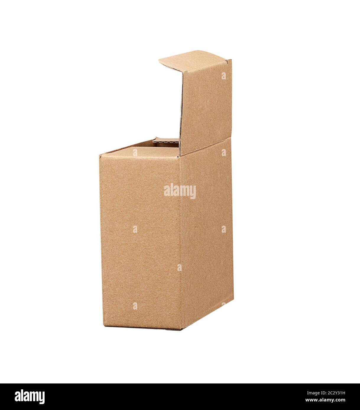 open brown square cardboard box for transporting goods isolated on ...