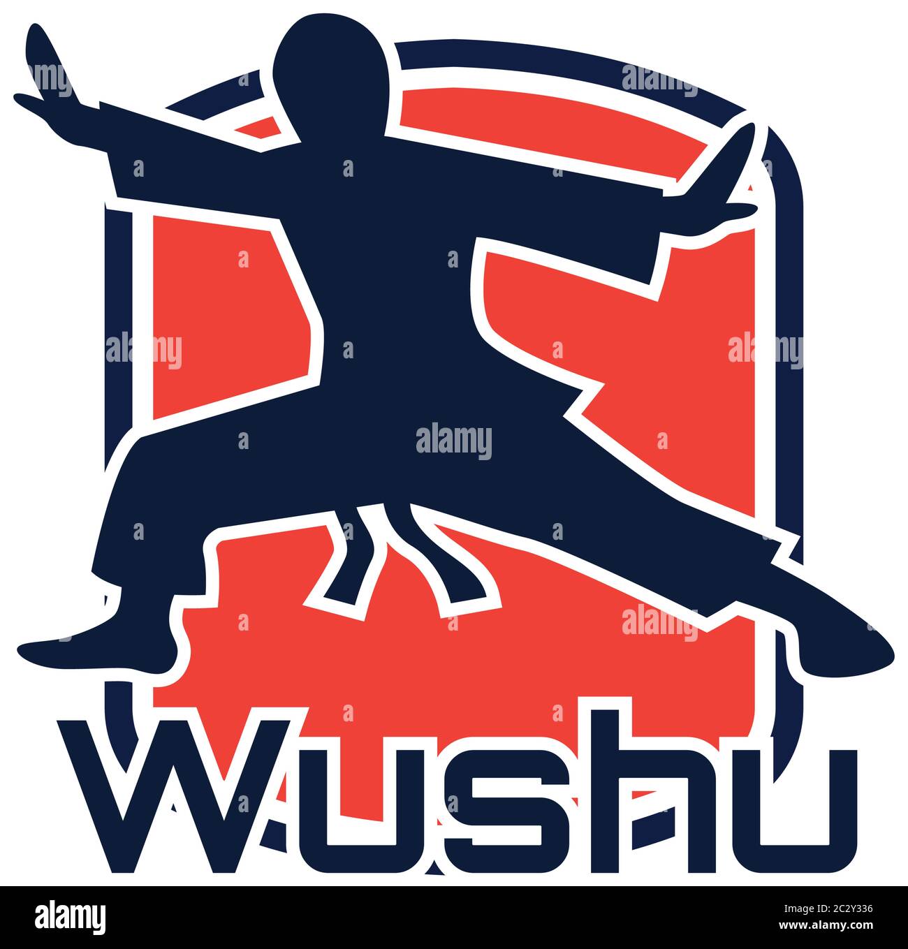 wushu with a weapon logo isolated on white background. vector ...