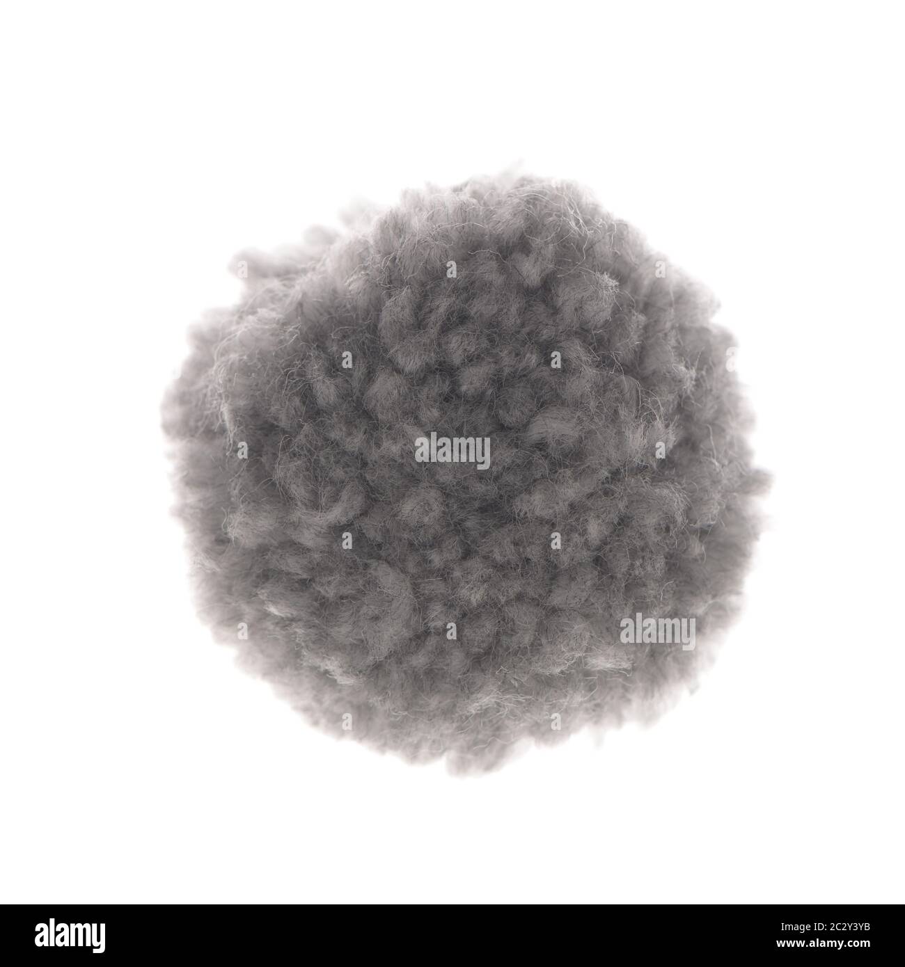 Grey wool pom-pom isolated on white background Stock Photo - Alamy