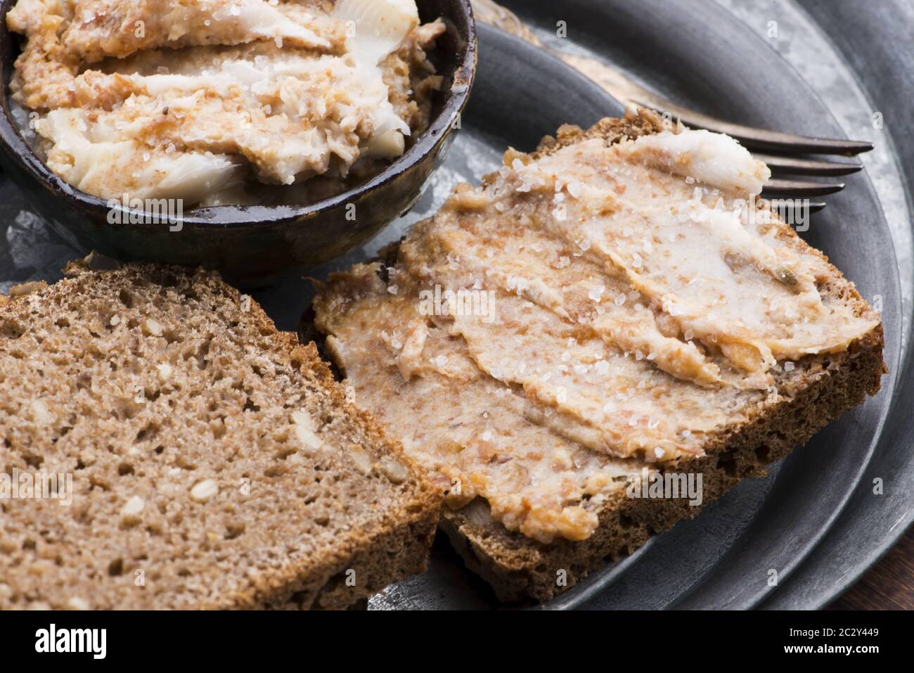 East European speciality - pork fat fried with onion Stock Photo - Alamy