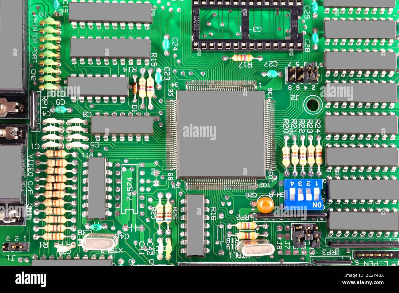Abstract background with old computer circuit board Stock Photo - Alamy