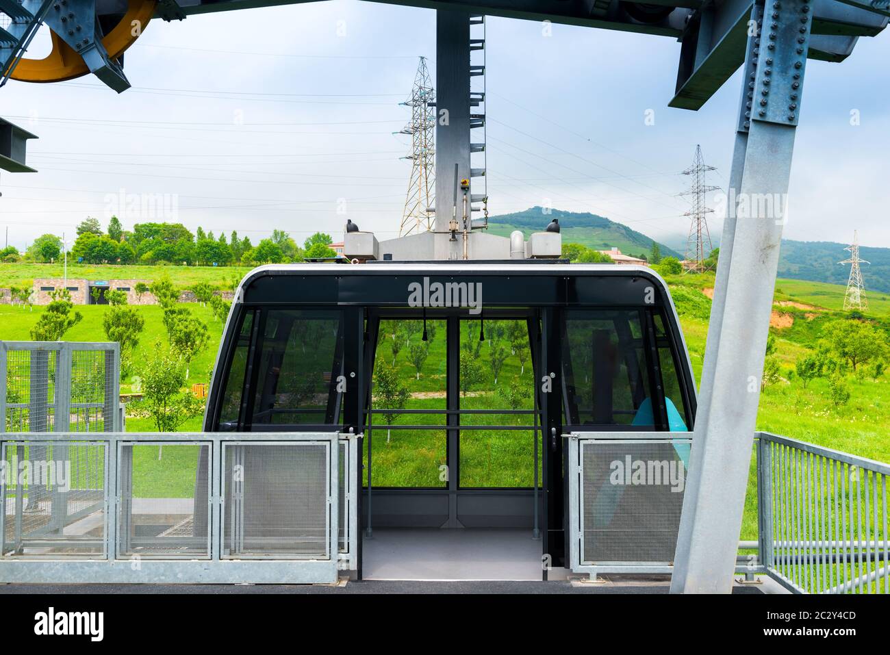 Cabin of the Tatev Wings cableway leading to Tatev Monastery, a ...