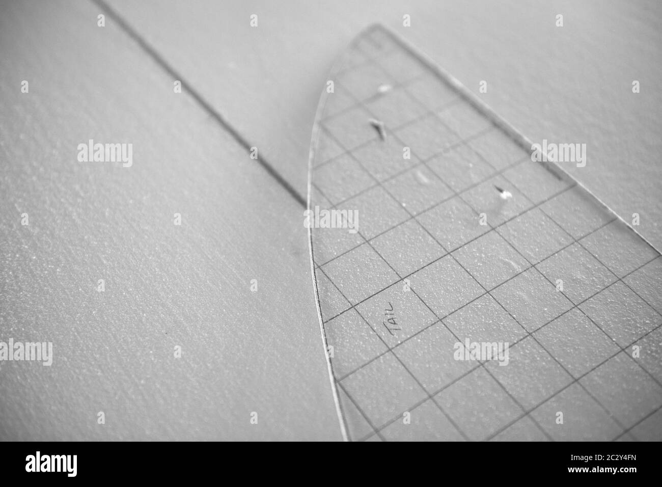 Surfboard Shaper details while creating a new design Stock Photo - Alamy