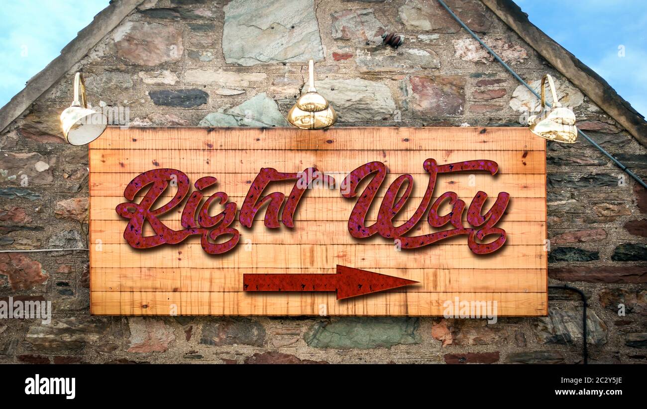 Street Sign Right Way Stock Photo - Alamy