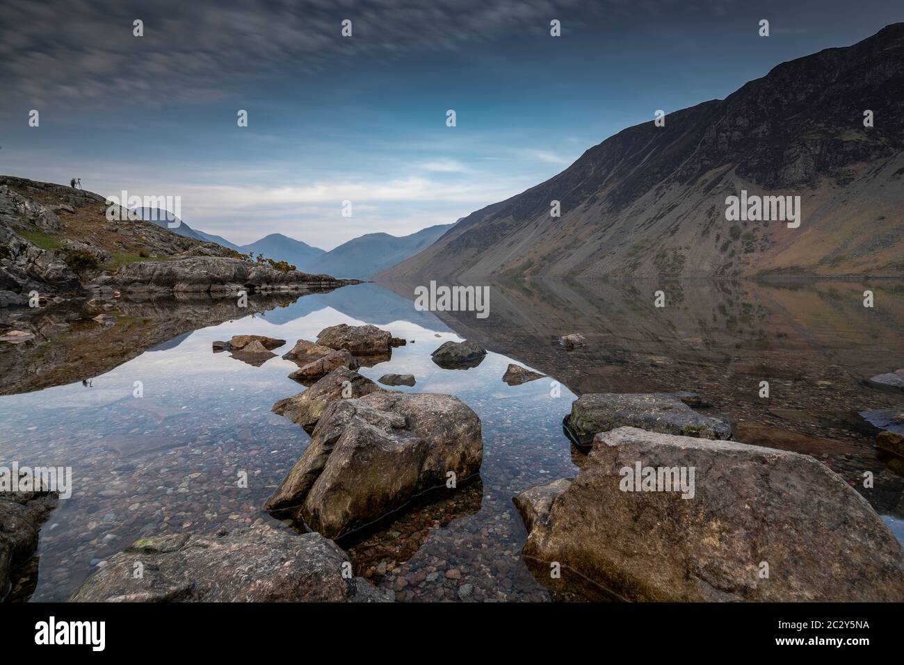 Sunrise over Wast Water a lake located in Wasdale, a valley in the ...
