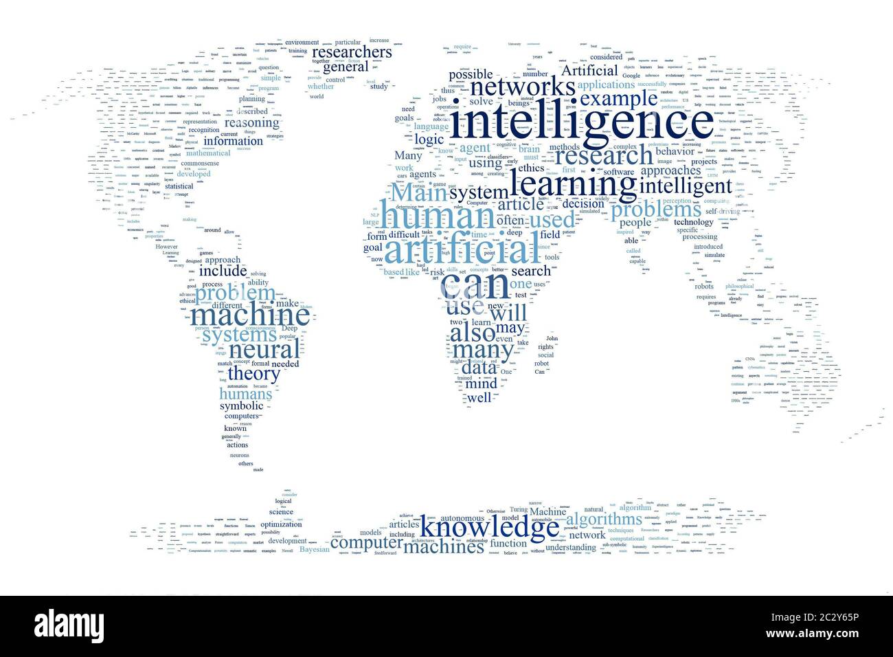 Artificial intelligence word cloud on the isolated background Stock ...