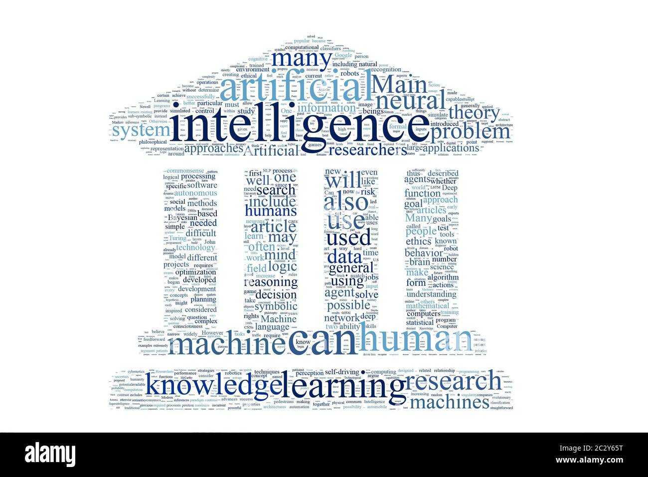 Artificial intelligence word cloud on the isolated background Stock ...