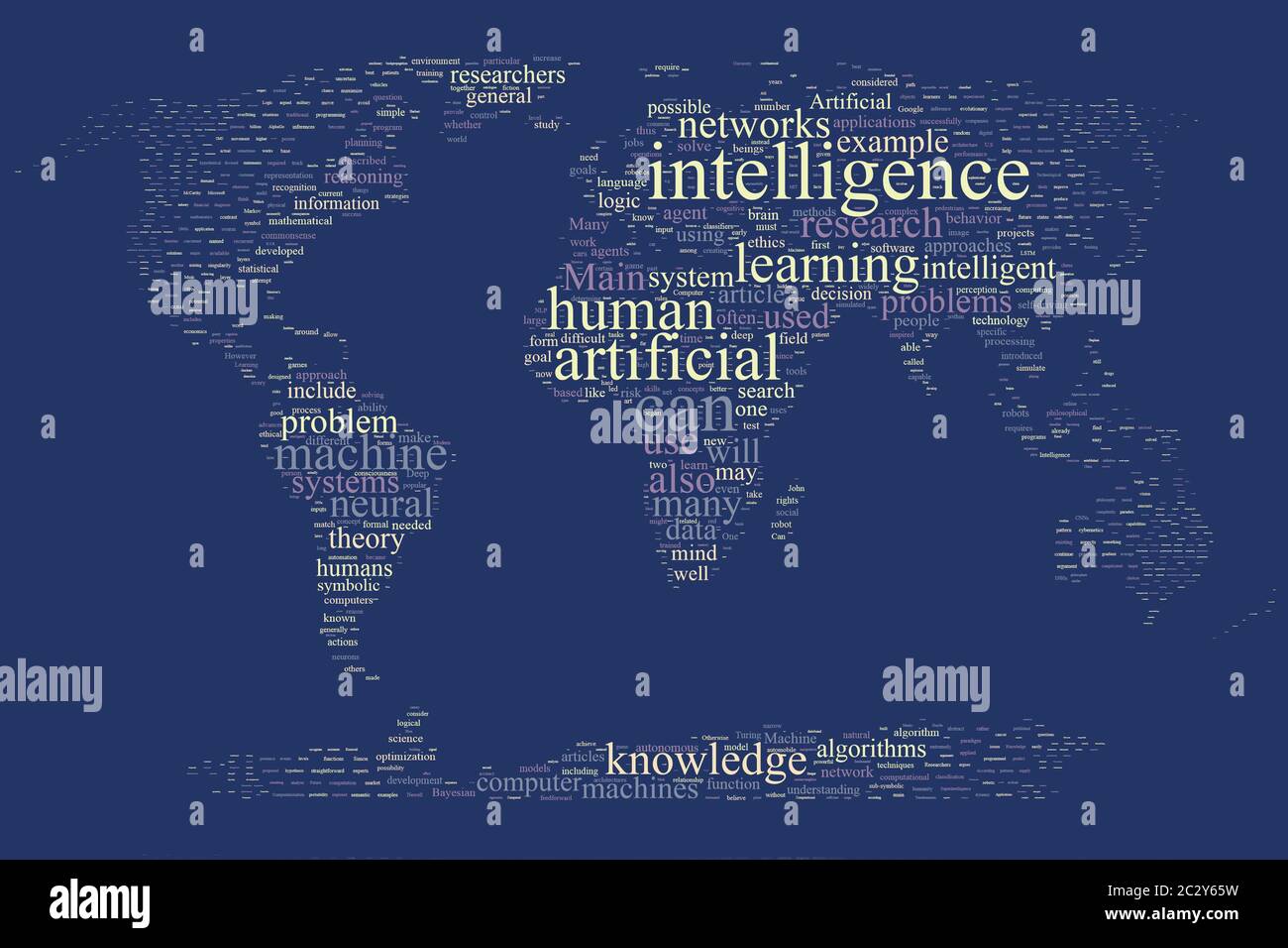 Artificial intelligence word cloud on the isolated background Stock ...