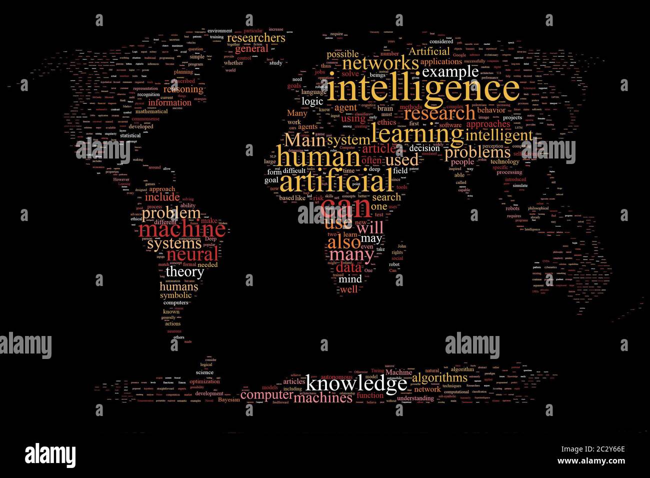 Artificial intelligence word cloud on the isolated background Stock ...