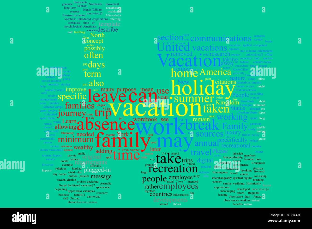 Vacation word cloud on the isolated background Stock Photo - Alamy