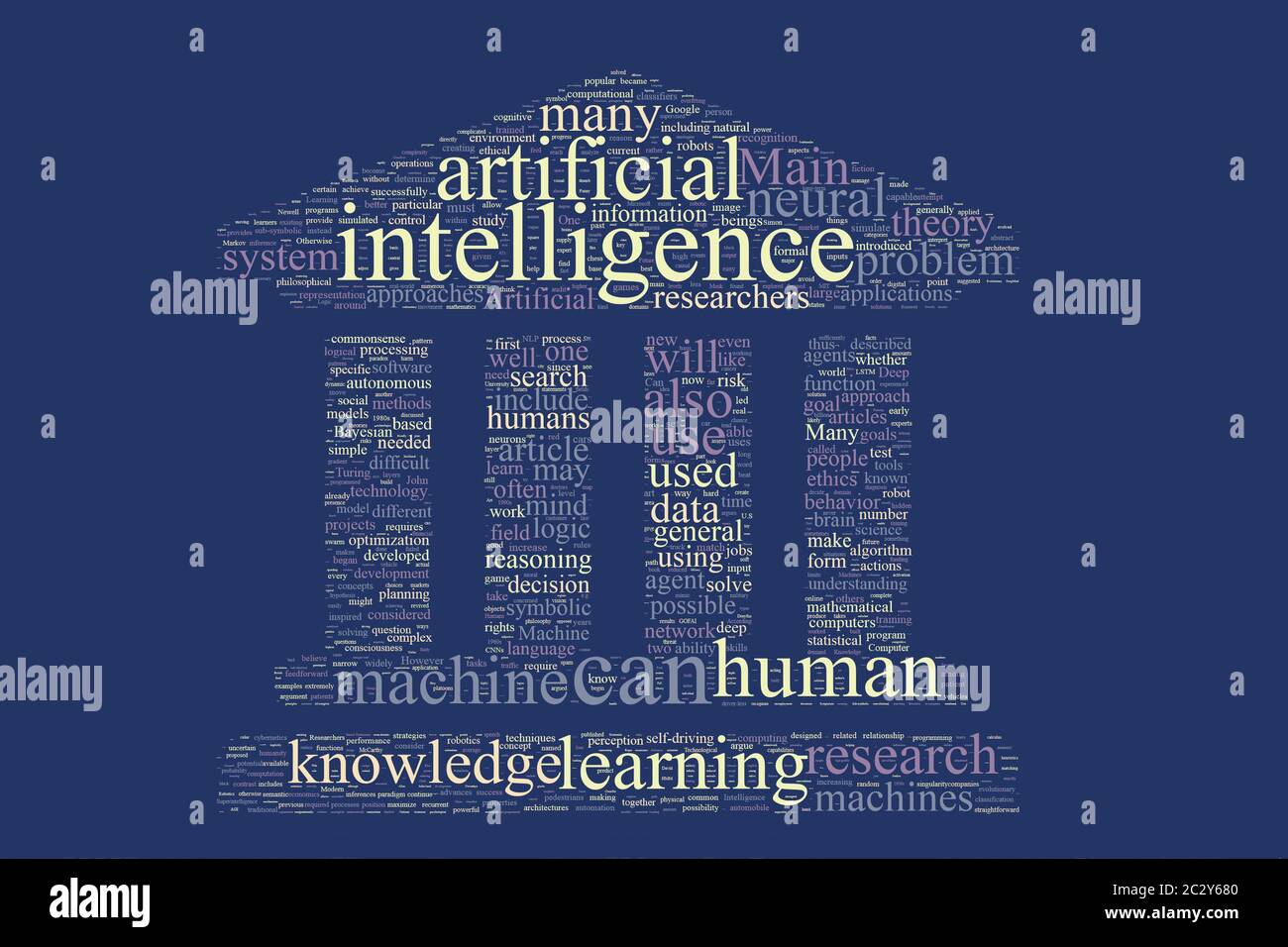 Artificial intelligence word cloud on the isolated background Stock ...