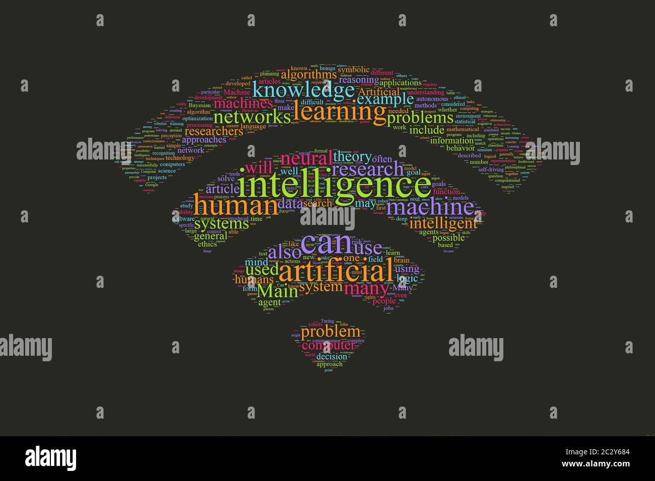 Artificial intelligence word cloud on the isolated background Stock ...