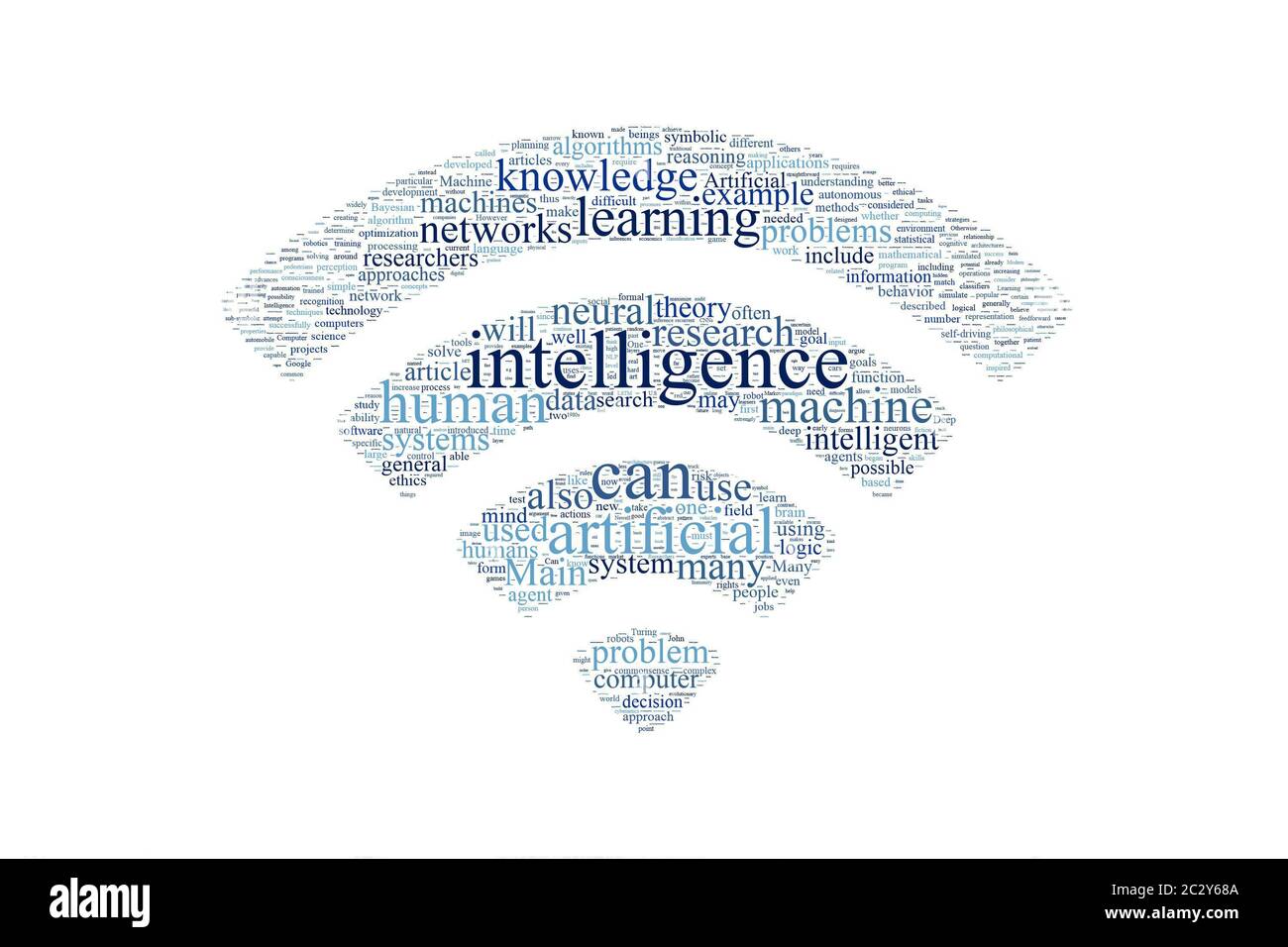 Artificial intelligence word cloud on the isolated background Stock ...