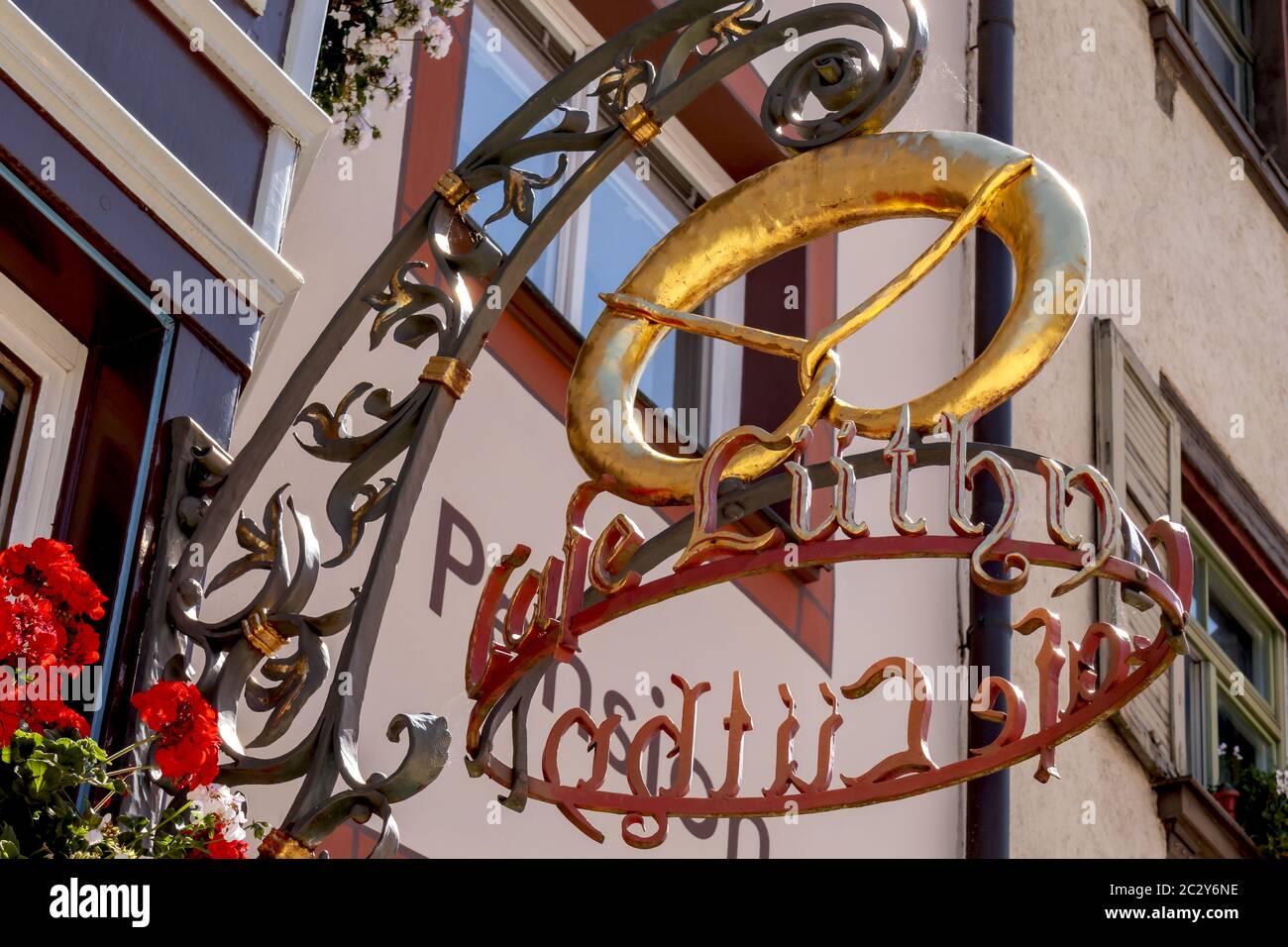Historical Craftsmanship, Wrought Iron Sign, Bakery, Cafe, Germany ...