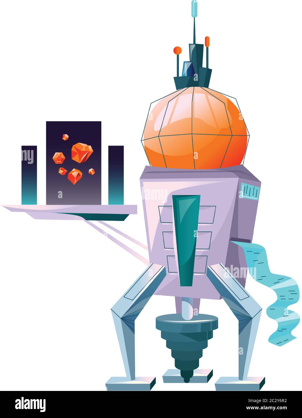 Space explorer for planet colonization cartoon vector. Futuristic technology, sci-fi ...