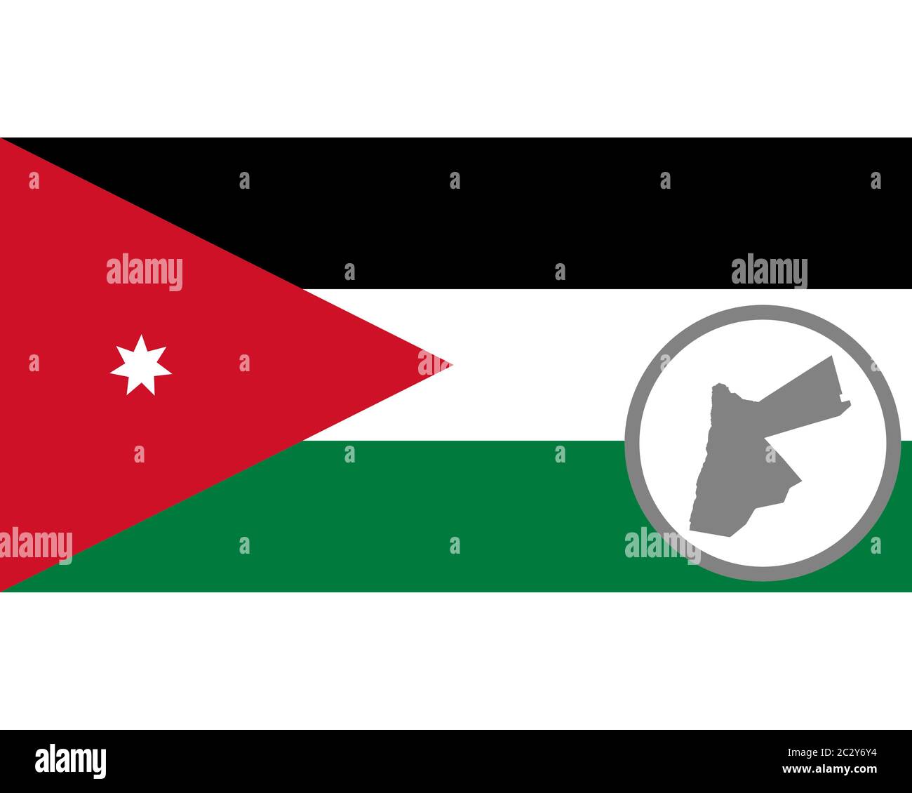 Fahne und Landkarte von Jordanien Stock Photo - Alamy