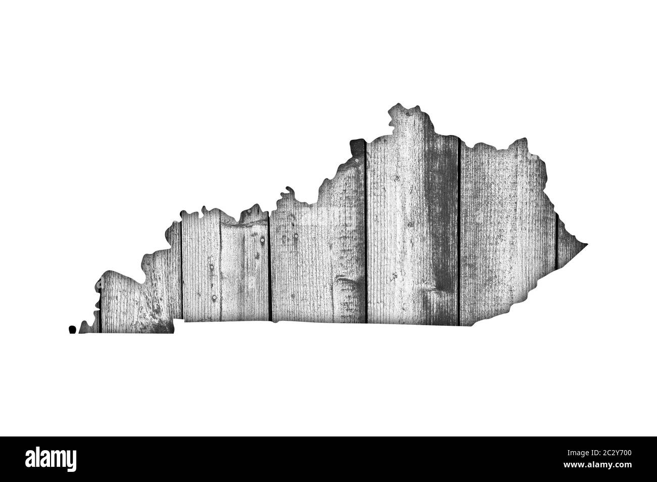 Map of Kentucky on weathered wood Stock Photo - Alamy